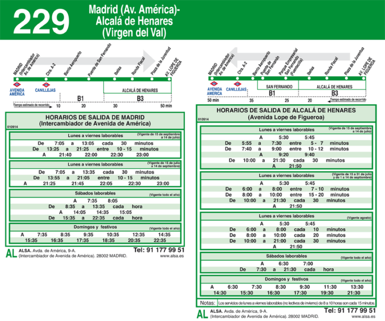 Autobuses interurbanos Alcalá de Henares. Líneas y horarios
