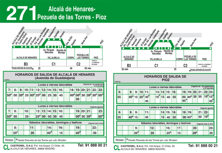 Autobuses interurbanos Alcalá de Henares. Líneas y horarios
